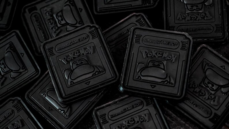 GAMEBOY SNORLAX Pokemon Blackout Cartridge Set of 2 PVC Rubber Velcro ...