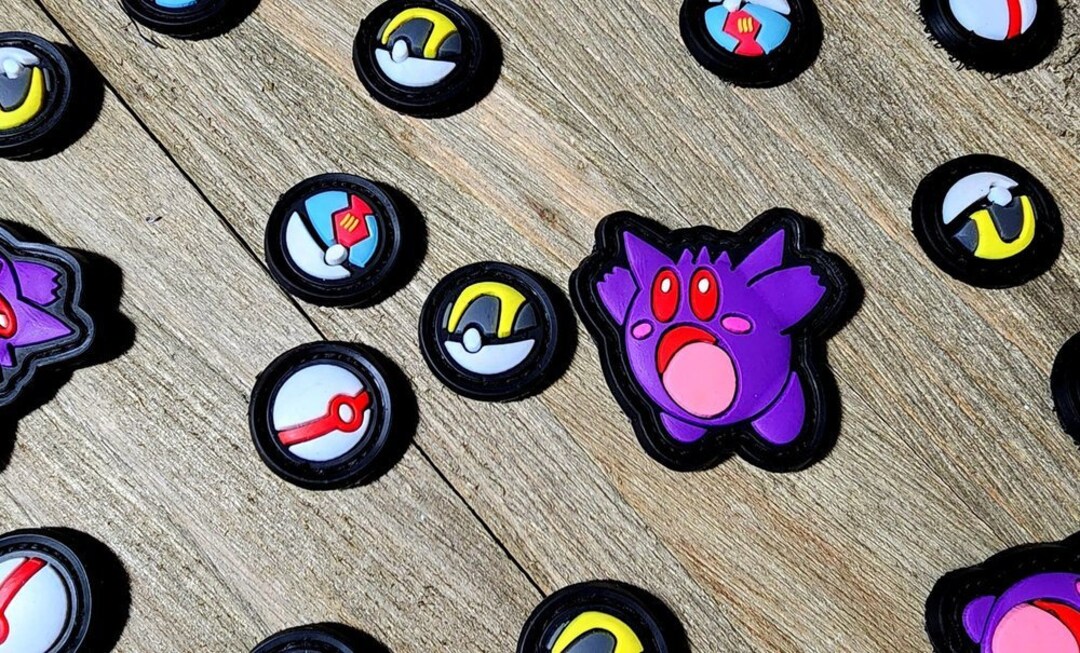 KIRBY GENGAR POKEMON Nintendo Set of 4 Pvc Rubber Velcro Patch Ranger ...