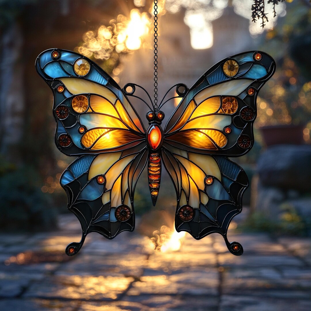 SALE 50% Butterfly ACRYLIC SUNCATCHER Monarch Butterfly Window Hanging ...