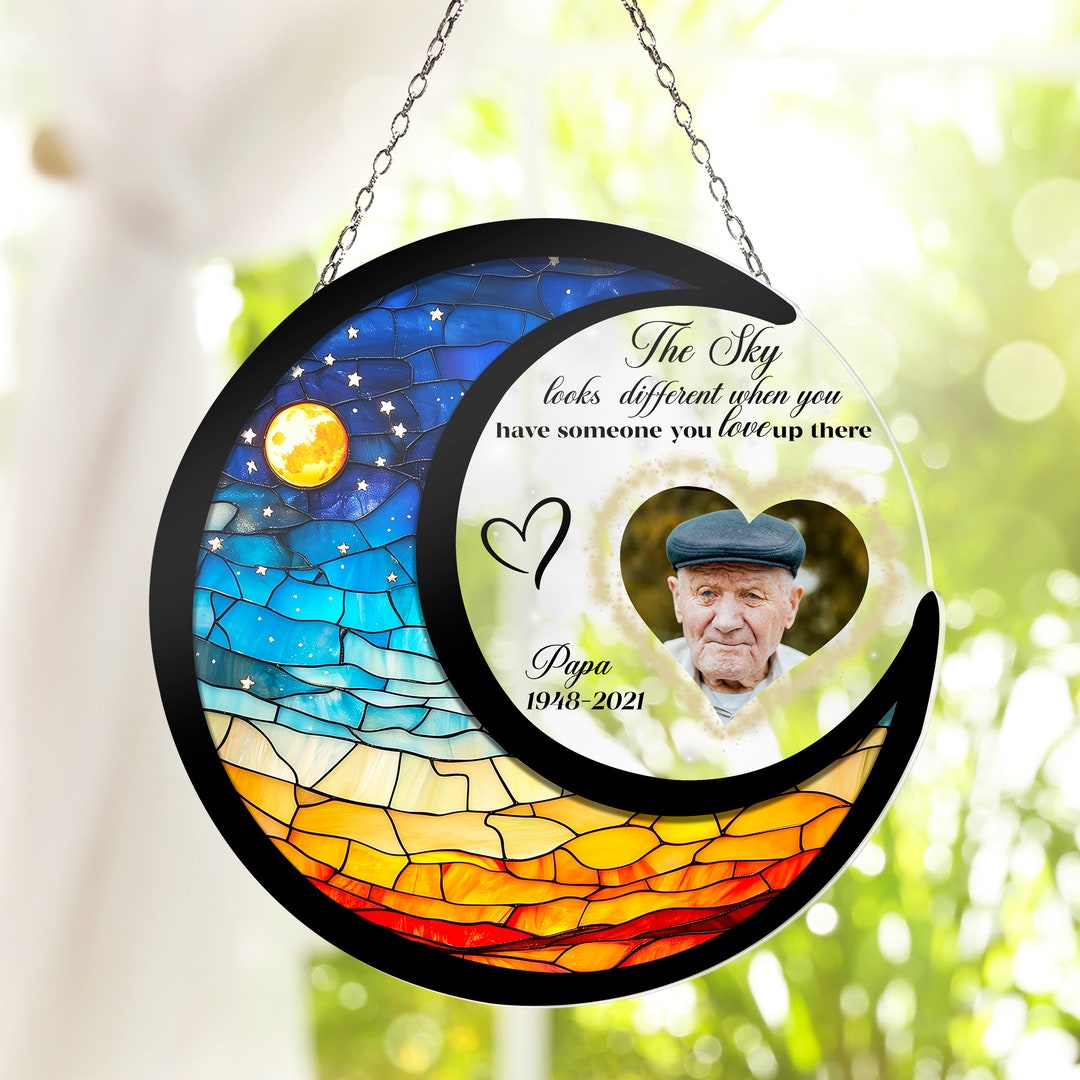 Memorial 2D FLAT Suncatcher, Custom Photo in Loving Memory Gift - Etsy