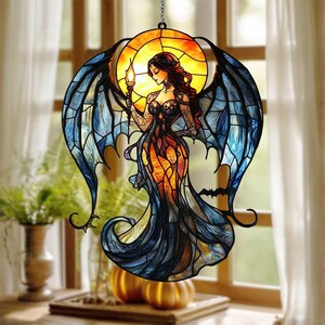 Gothic Angel Bat Wings Suncatcher, Halloween Decor, Witchy Gift - Etsy