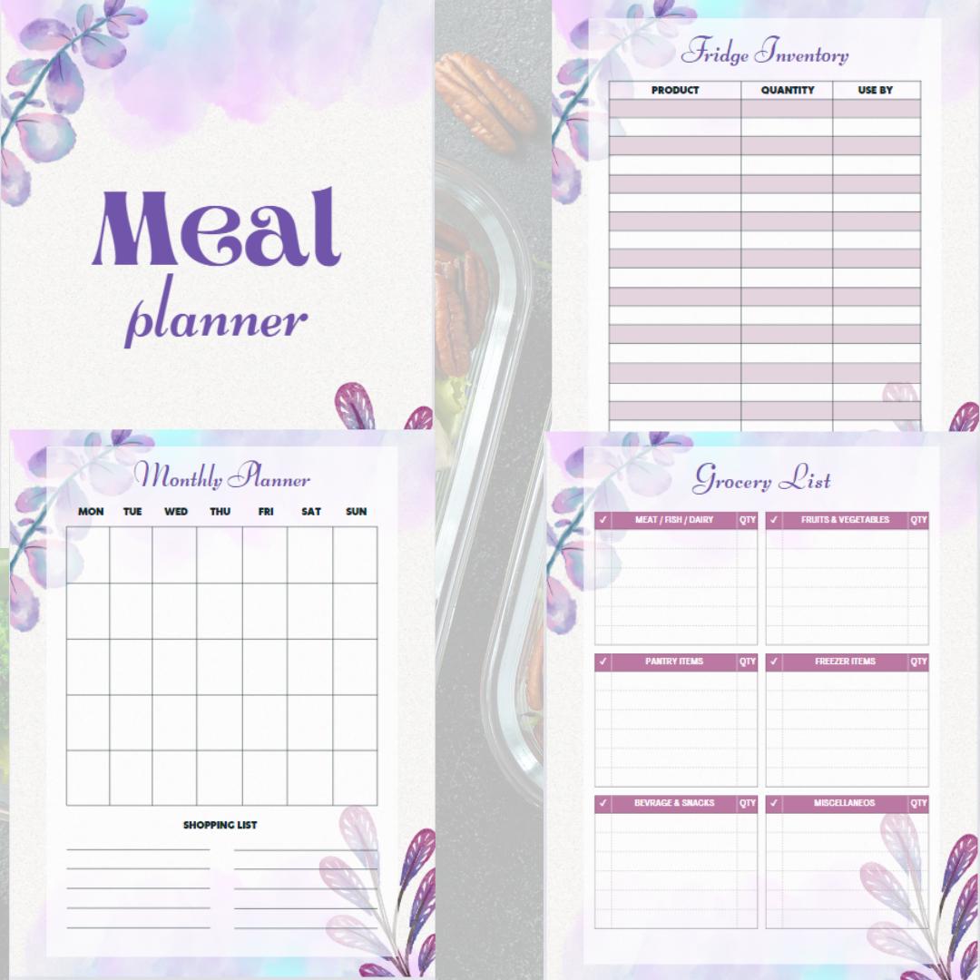 Meal Planner, Grocery List, Shopping List, Daily Habit Tracker, Daily ...