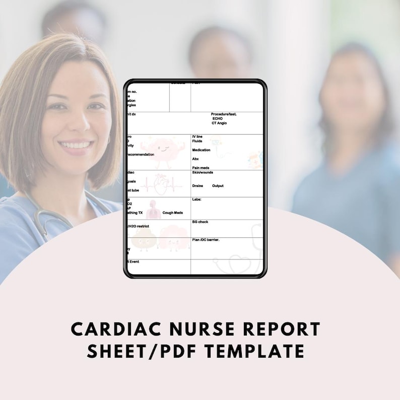 Nurse Report Sheet Printable, Instant Download, Daily To-do List, Task ...