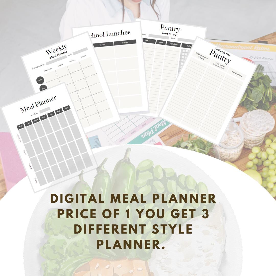 Meal Planner, Grocery List, Shopping List, Daily Habit Tracker, Daily ...