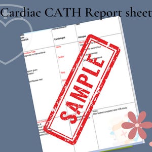Printable Cardiac Cath Procedure Nurse Report Sheet, Nurse Brain Sheet ...
