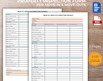 Rental Property Inspection Form Editable Printable Landlord Home ...