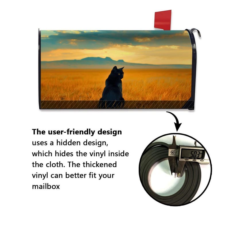 Black Cat Golden Prairie Mailbox Cover – Rustic Farmhouse Sunset Scene ...