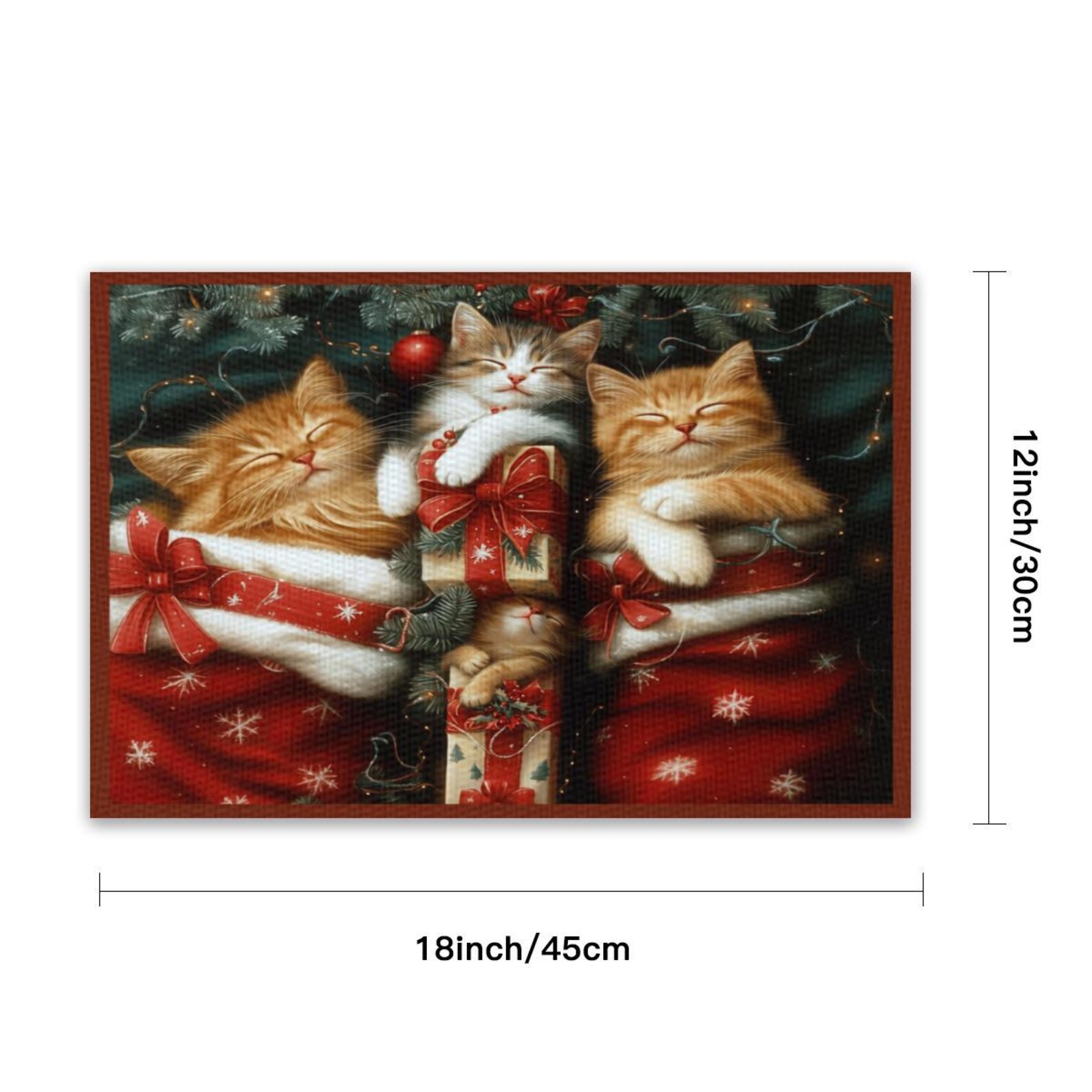 Christmas Cat Nap Plastic Placemat, Festive Felines on Holiday Duty ...