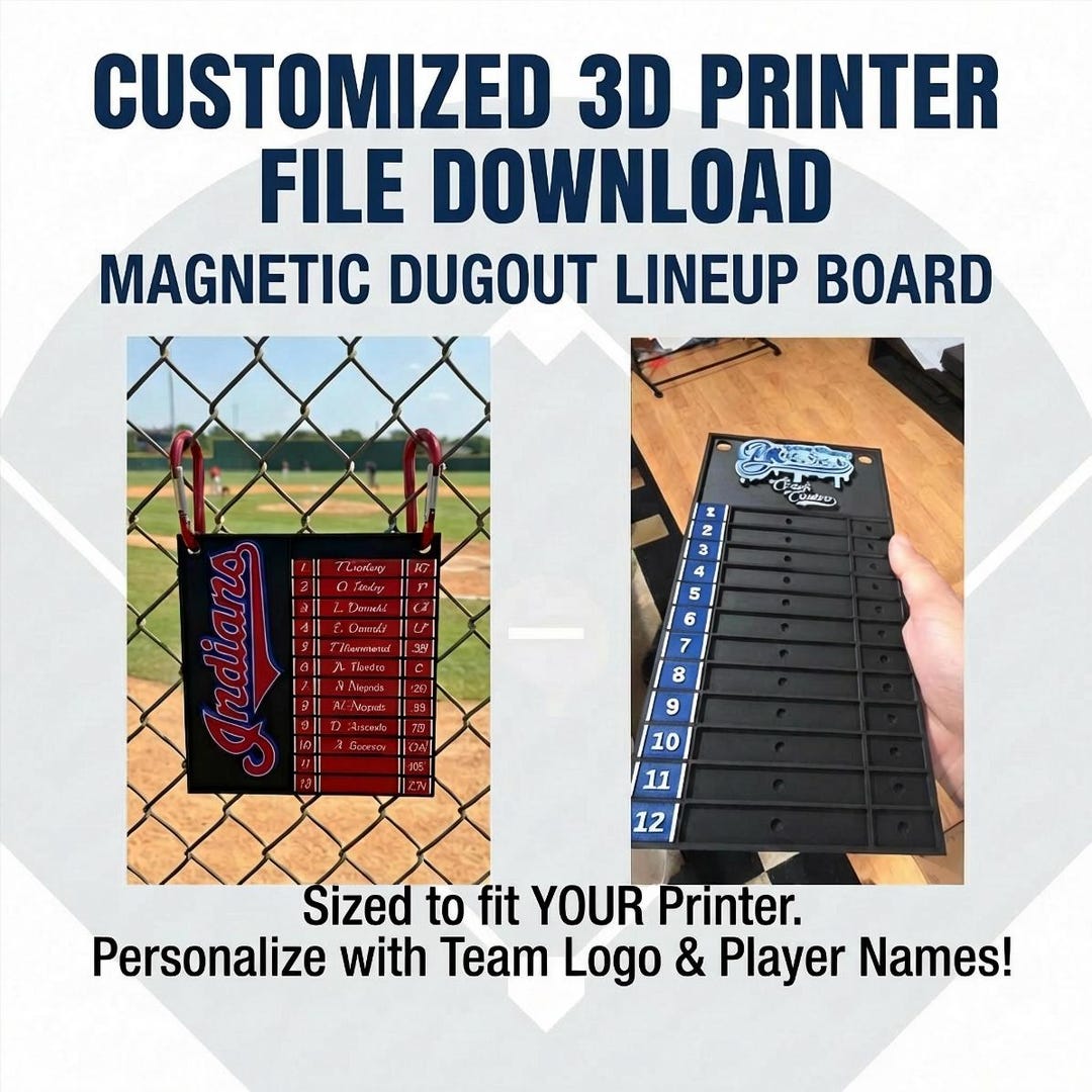 Custom Magnetic Dugout Lineup Board – 3D Print File Download (STL/3MF ...
