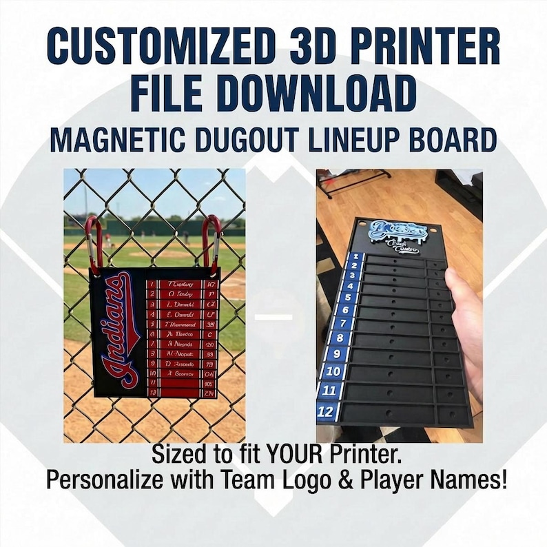 Custom Magnetic Dugout Lineup Board – 3D Print File Download (STL/3MF ...