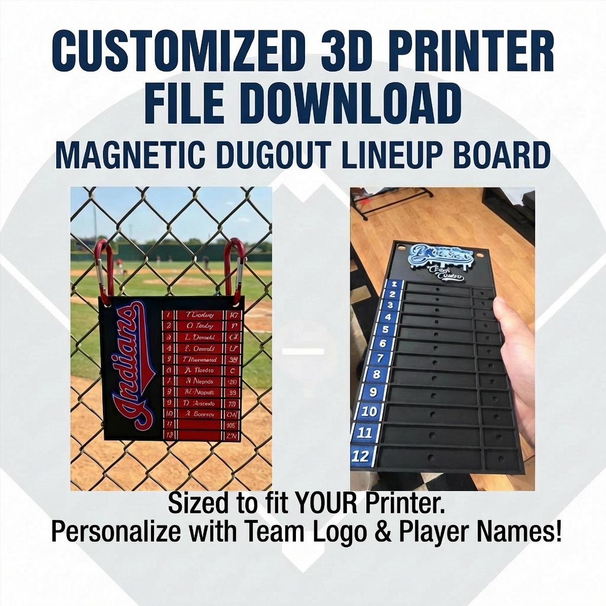 Custom Magnetic Dugout Lineup Board – 3D Print File Download (STL/3MF ...