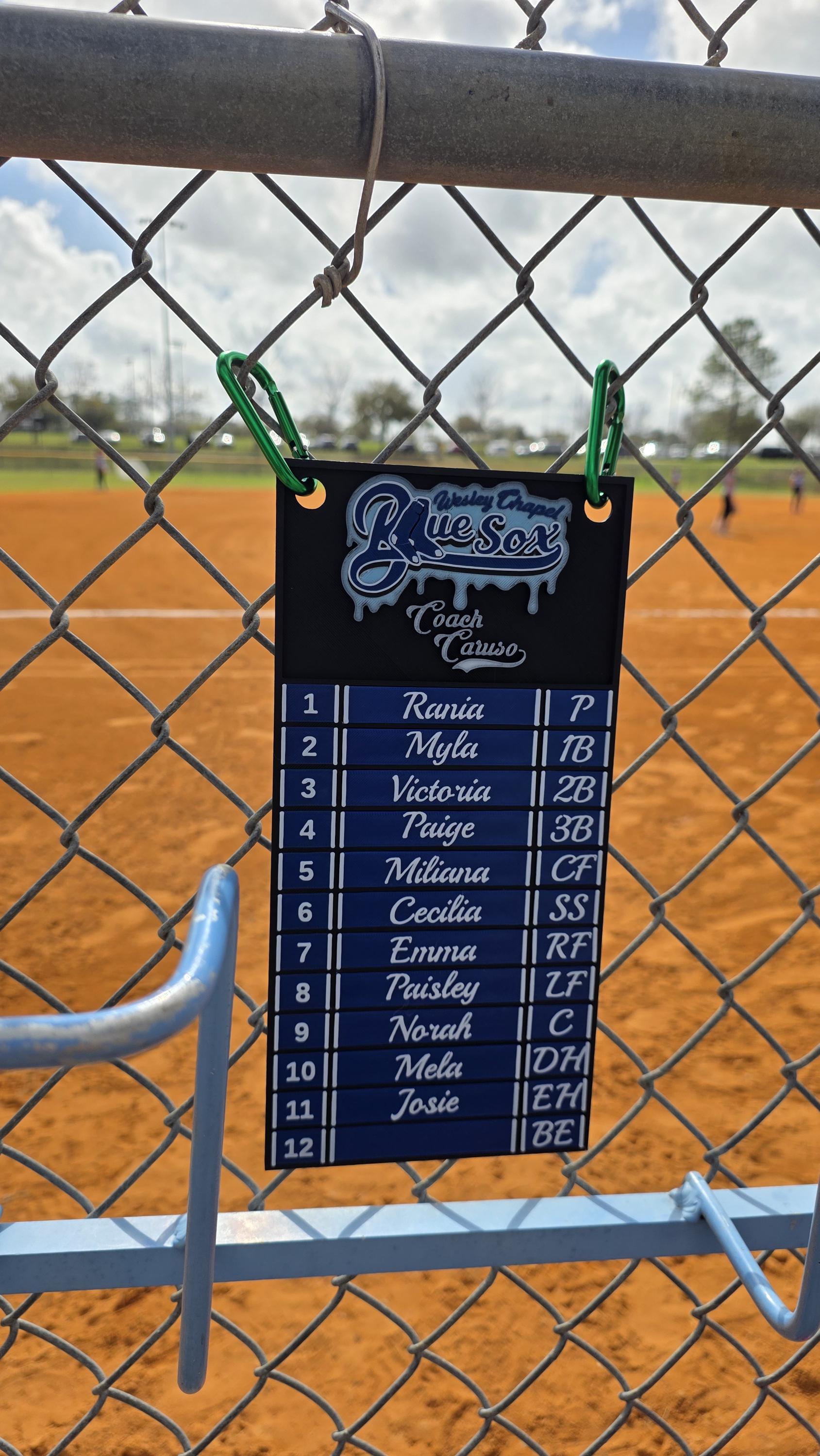 Custom Magnetic Dugout Lineup Board – 3D Print File Download (STL/3MF ...