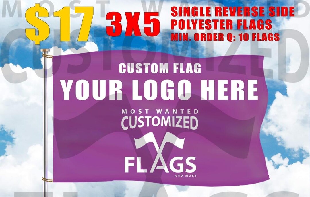 Personalized 3x5 Ft Custom Flag - Set of 10, Durable Single-sided Flags ...