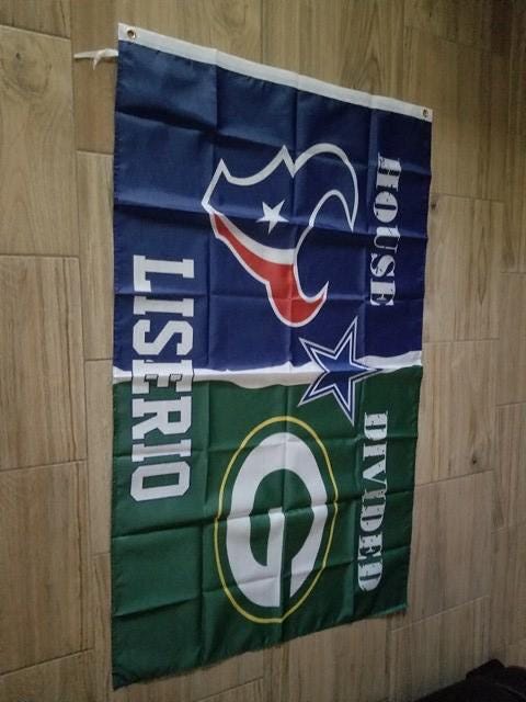 Custom 3X5 Ft NFL House Divided Flag – Personalized Football Team Flag ...