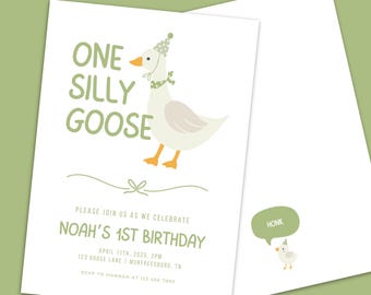 One Silly Goose Invitation Template - Etsy