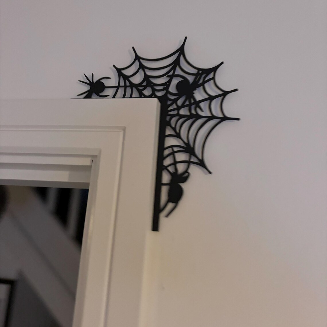 Black Door Topper, Spider Web Decor, Black Web Topper, Spider Door ...