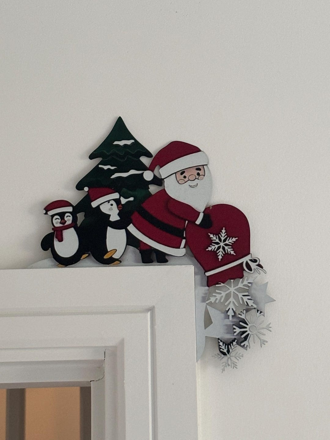 Father Christmas and Helpers Door Topper, Christmas Home Decoration ...