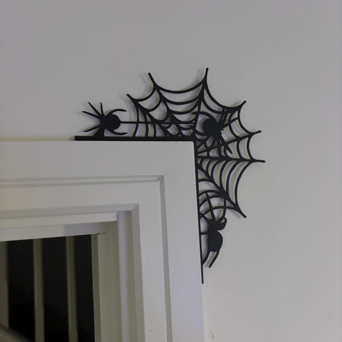 Black Door Topper, Spider Web Decor, Black Web Topper, Spider Door ...