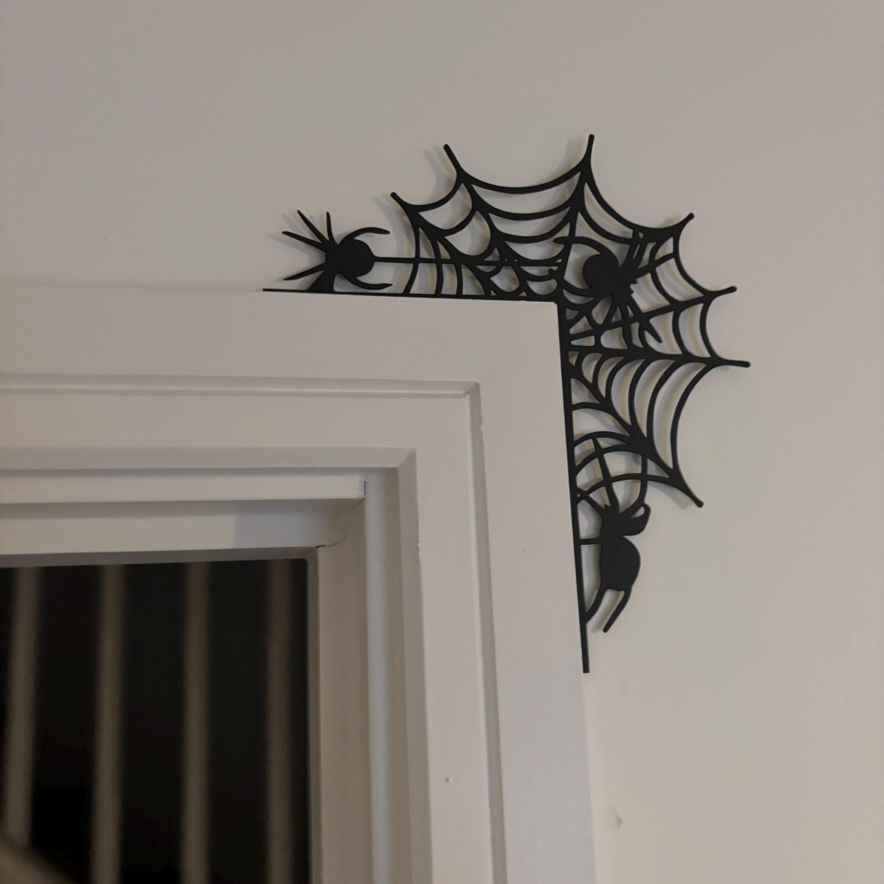 Black Door Topper, Spider Web Decor, Black Web Topper, Spider Door ...
