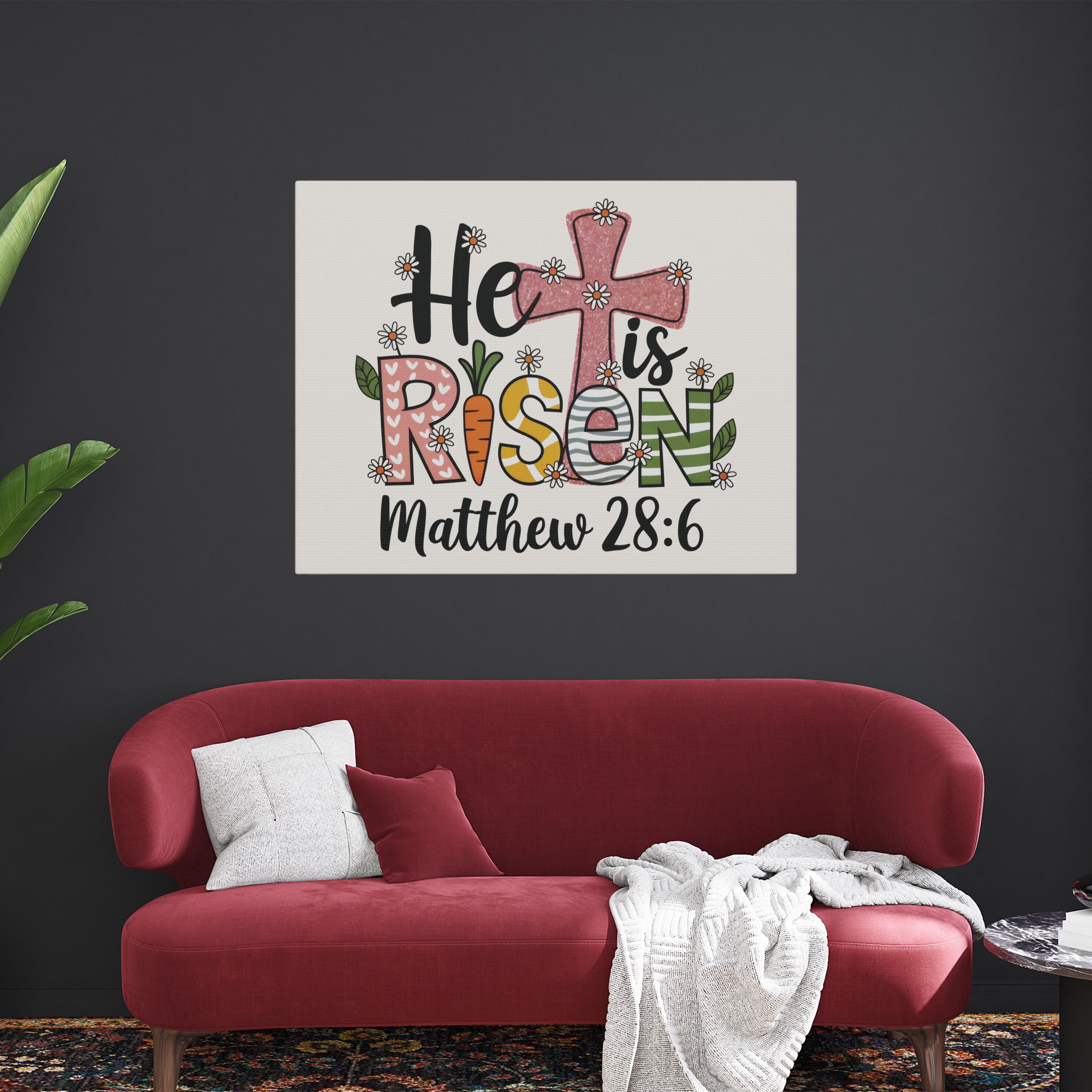 He is Risen Wall Art, Christian Easter, Religious Easter Decor, Matthew ...