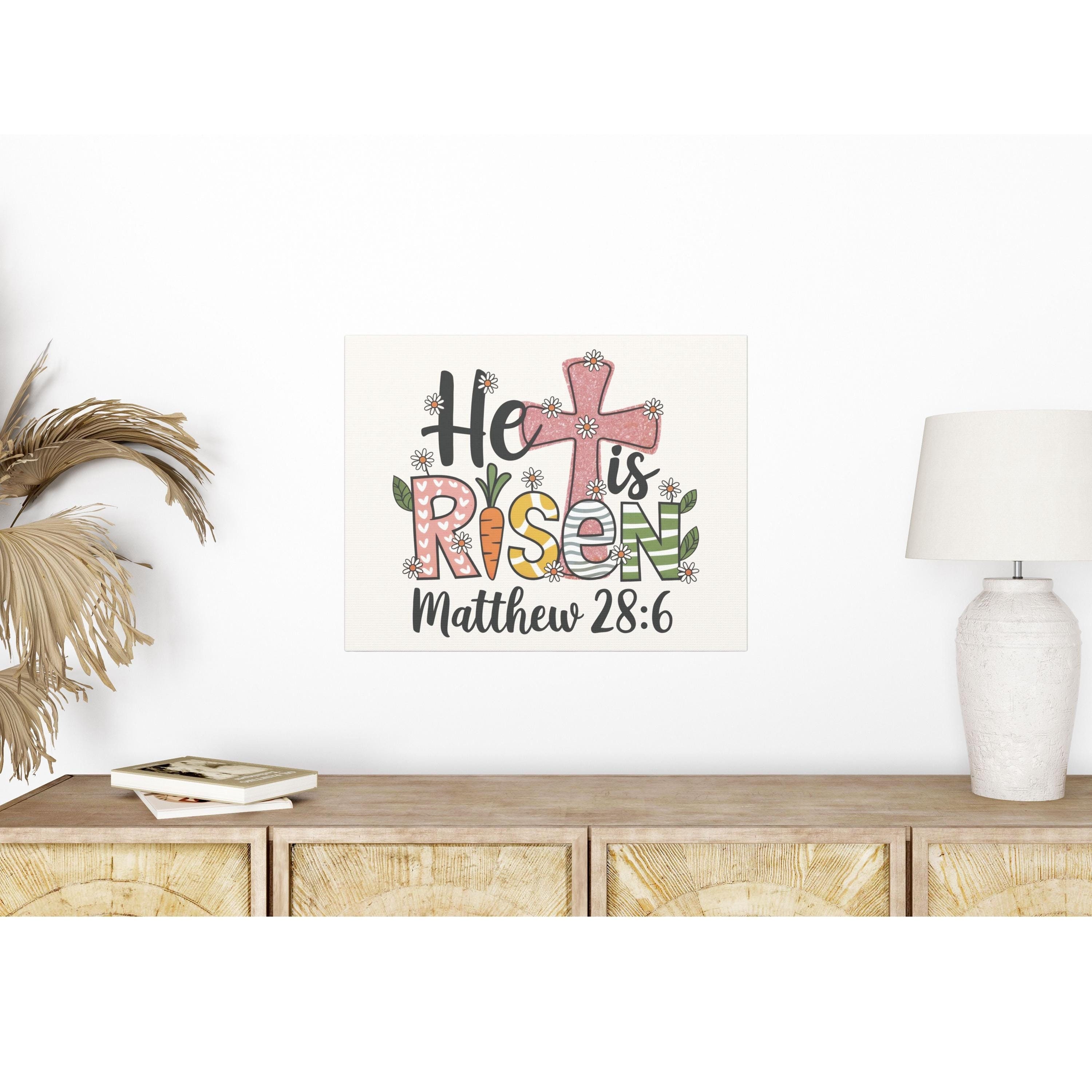 He is Risen Wall Art, Christian Easter, Religious Easter Decor, Matthew ...