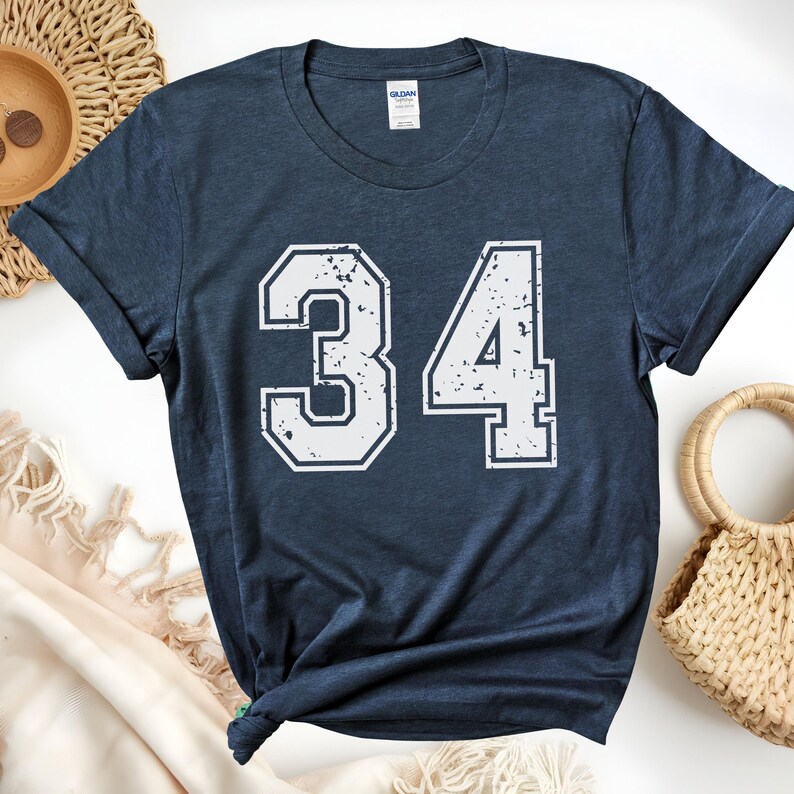 Jersey Number Shirt, Custom Number Shirt, Sports Number Shirt, Vintage ...