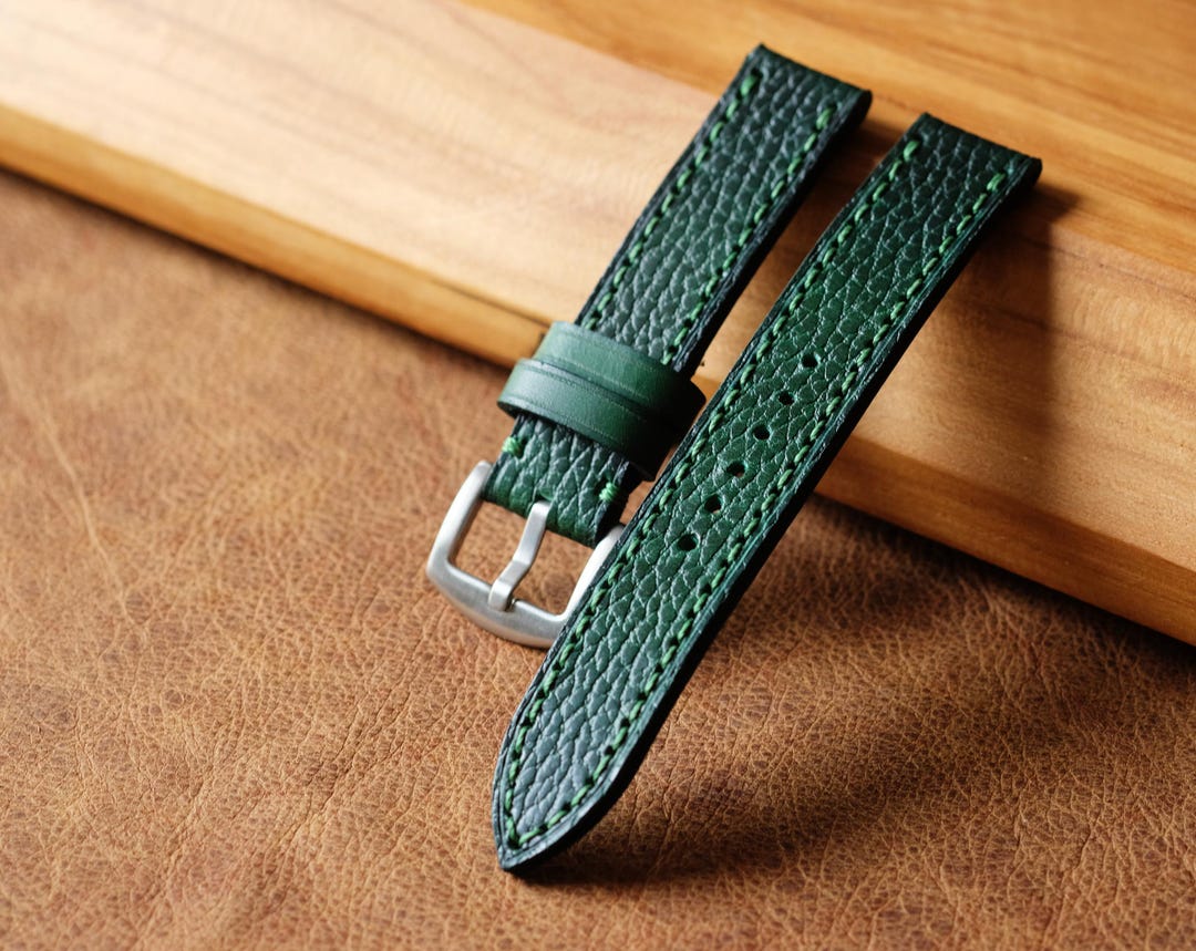 Watch Strap Leather Green Color DOLLARO 18mm 20mm 22mm 24 Mm - Etsy