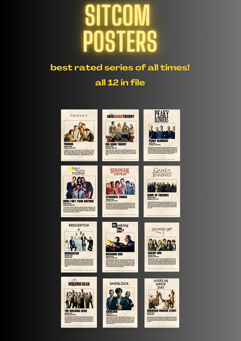 Retro Styled Series Posters, Series Posters, Sitcom Posters, Aesthetic ...