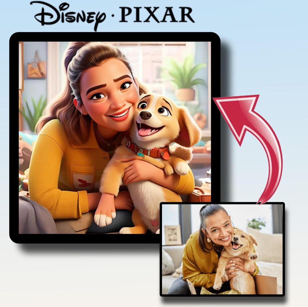 Personalized Pixar Pet Portrait, Custom Cartoon Pet Portrait, Dog ...