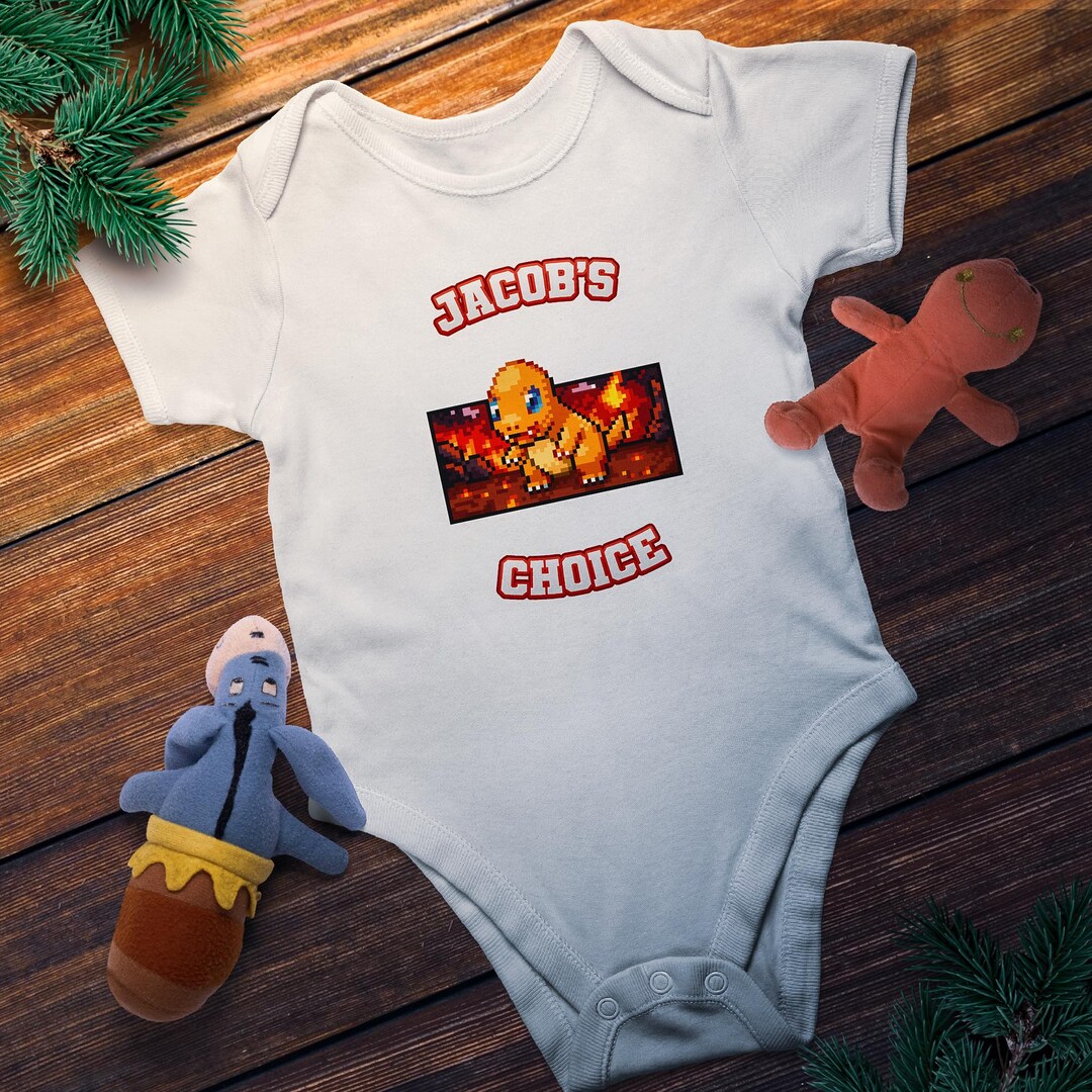 Custom Charmander Baby Onesie, Personalised Announcement With Name - Etsy