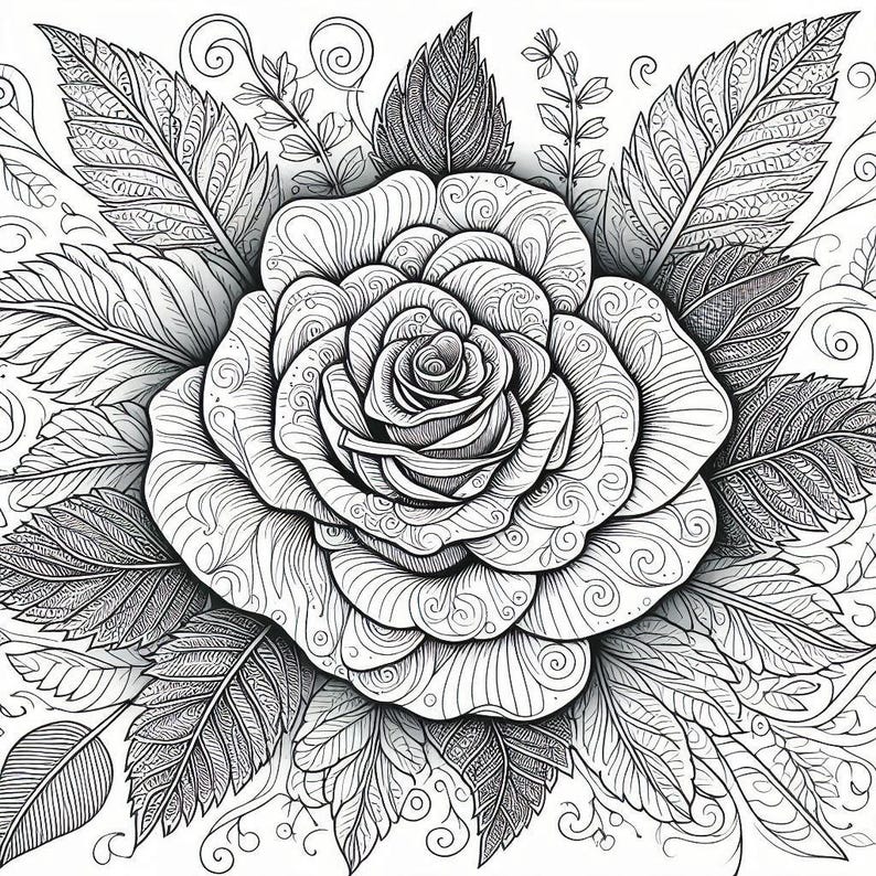 Classic Floral Patterns to Color - Etsy