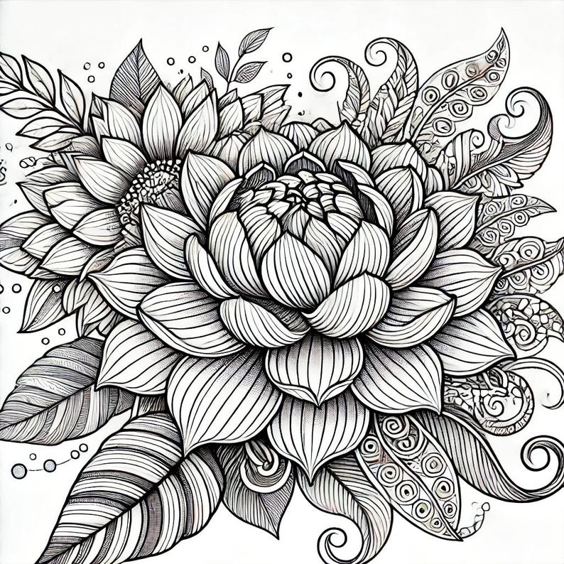 Classic Floral Patterns to Color - Etsy