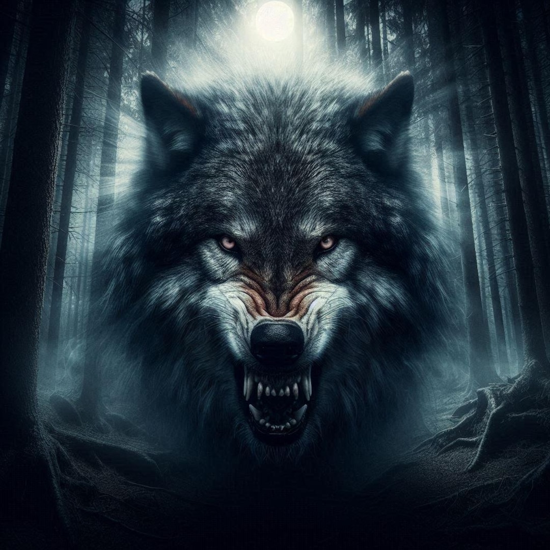 Ominous Wolf in the Woods and Makes for Prints and Desktop Wallpaper - Etsy