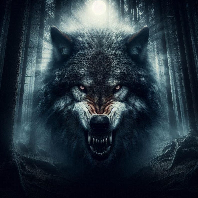 Ominous Wolf in the Woods and Makes for Prints and Desktop Wallpaper - Etsy