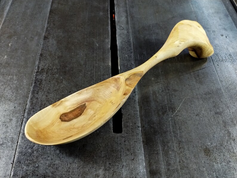 Live Edge Curly Maple Serving Spoon - Large - One of a Kind - Etsy