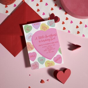 Conversation Hearts Birthday Invitation: Valentine's Day Party (digital ...