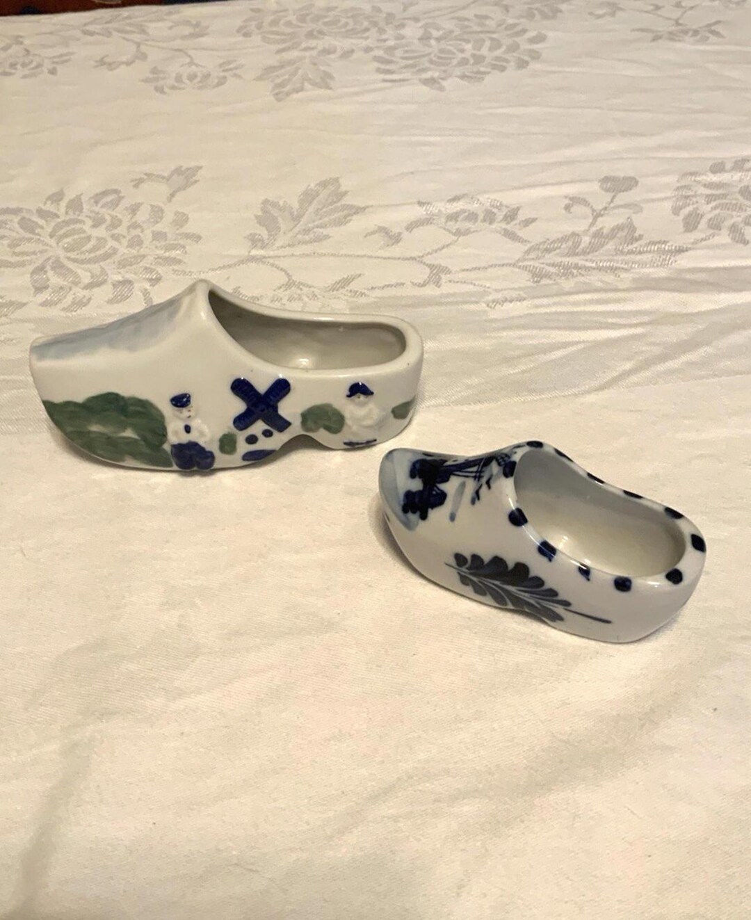 Delfts Blue Ceramic Dutch Clogs Shoes Hand Painted Blue Planter Vintage ...