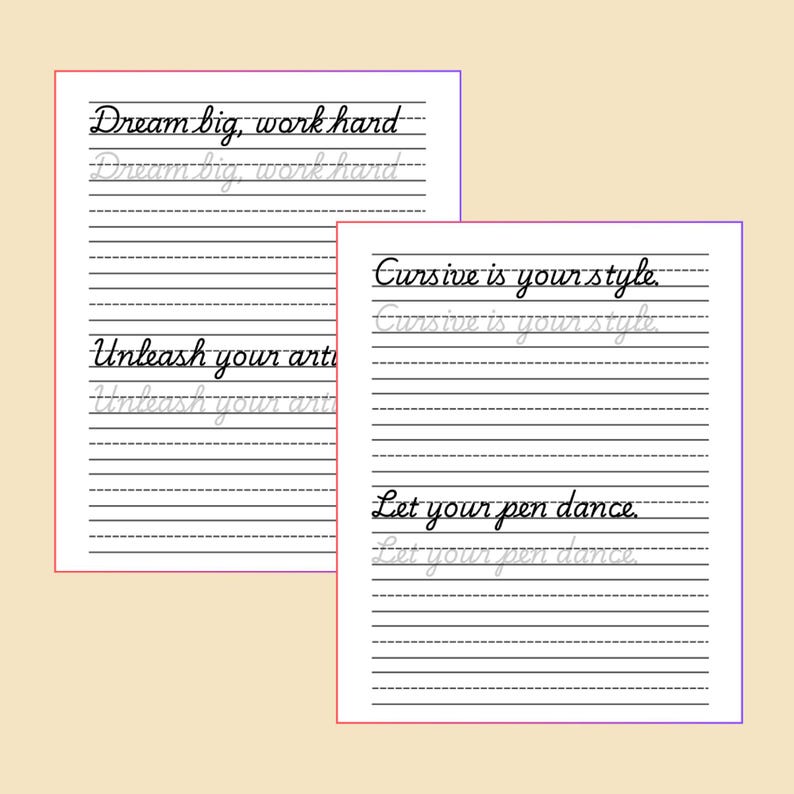 Cursive Writing Worksheet for Adult - Etsy