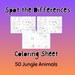 Jungle Animal Spot the Differences & Coloring Worksheet for Kids Age 4 ...