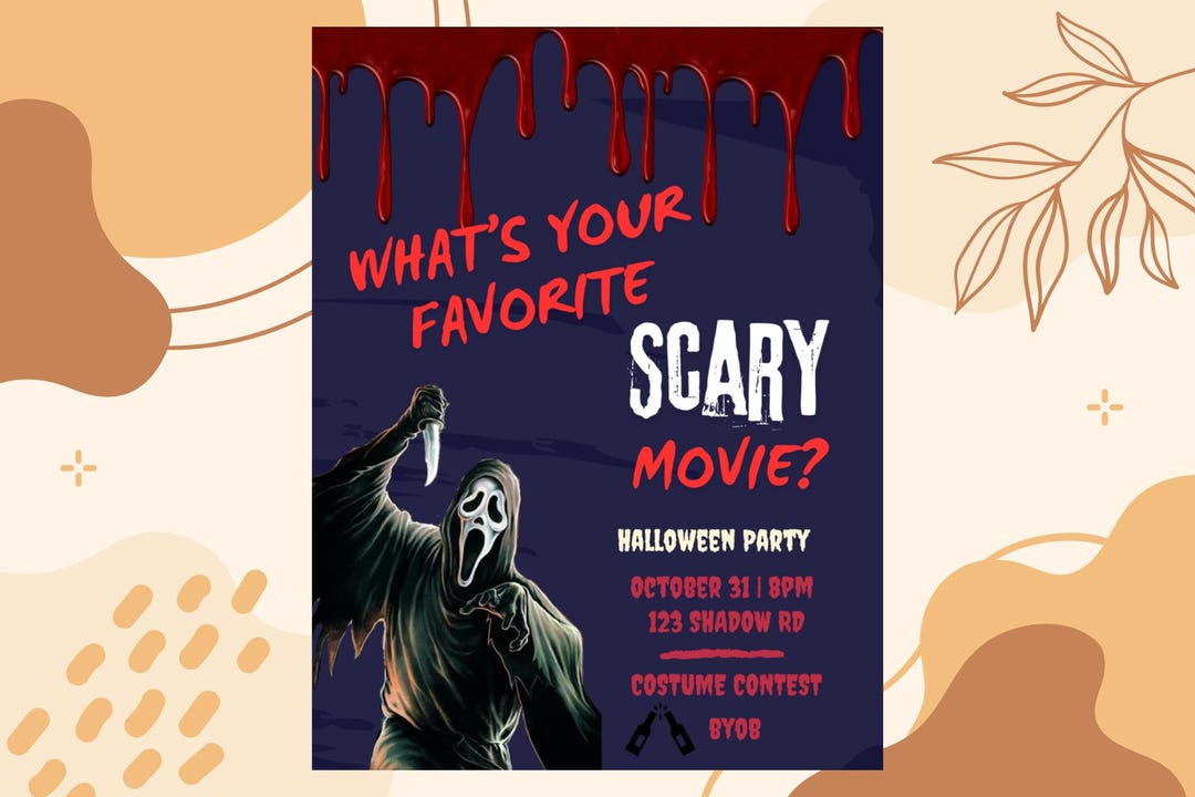 Ghostface Scream Halloween Party/kickback Flyer & Invite - Etsy
