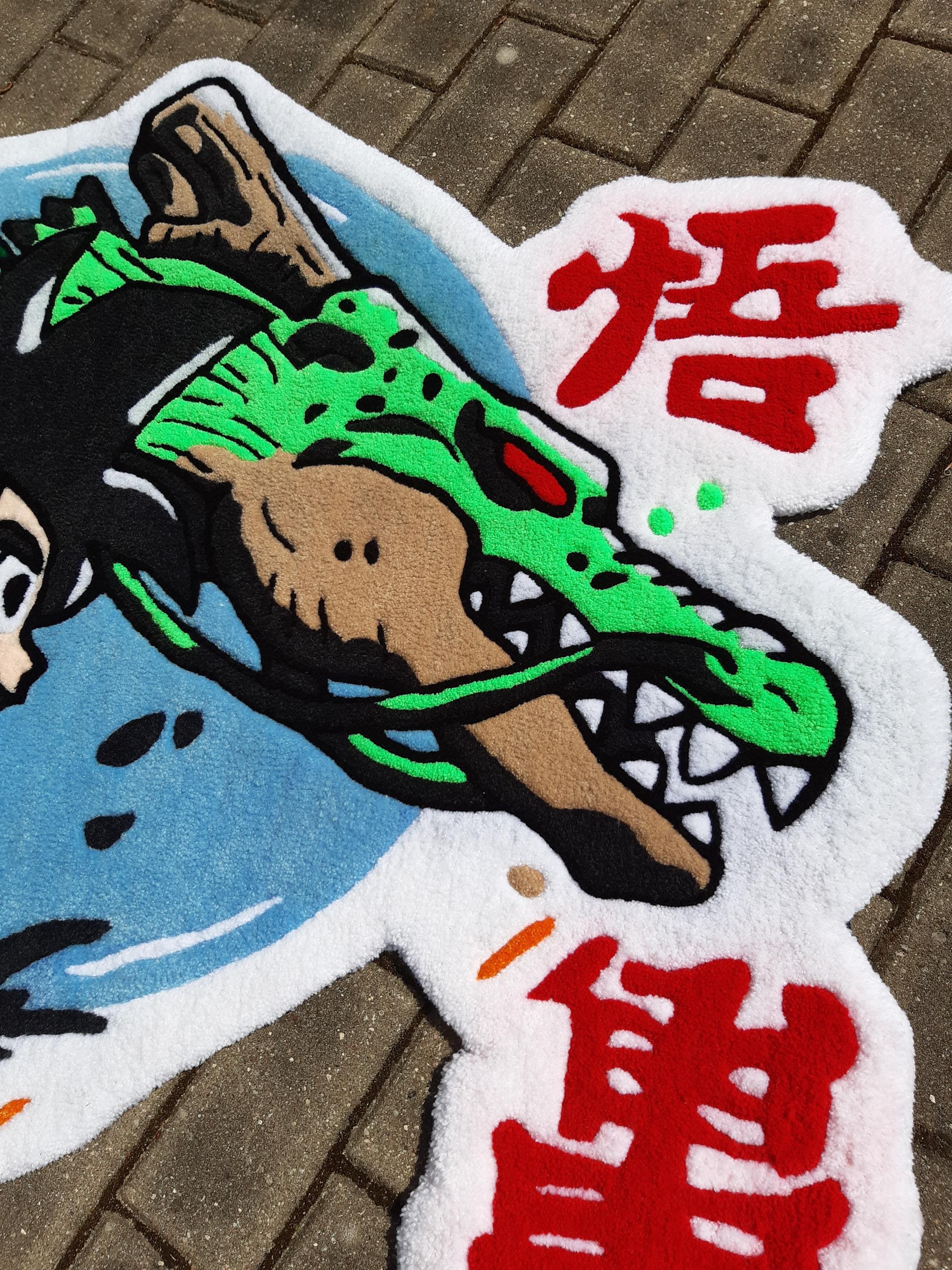 Goku and Shenron — Handmade Dragon Ball Tufted Rug - Etsy