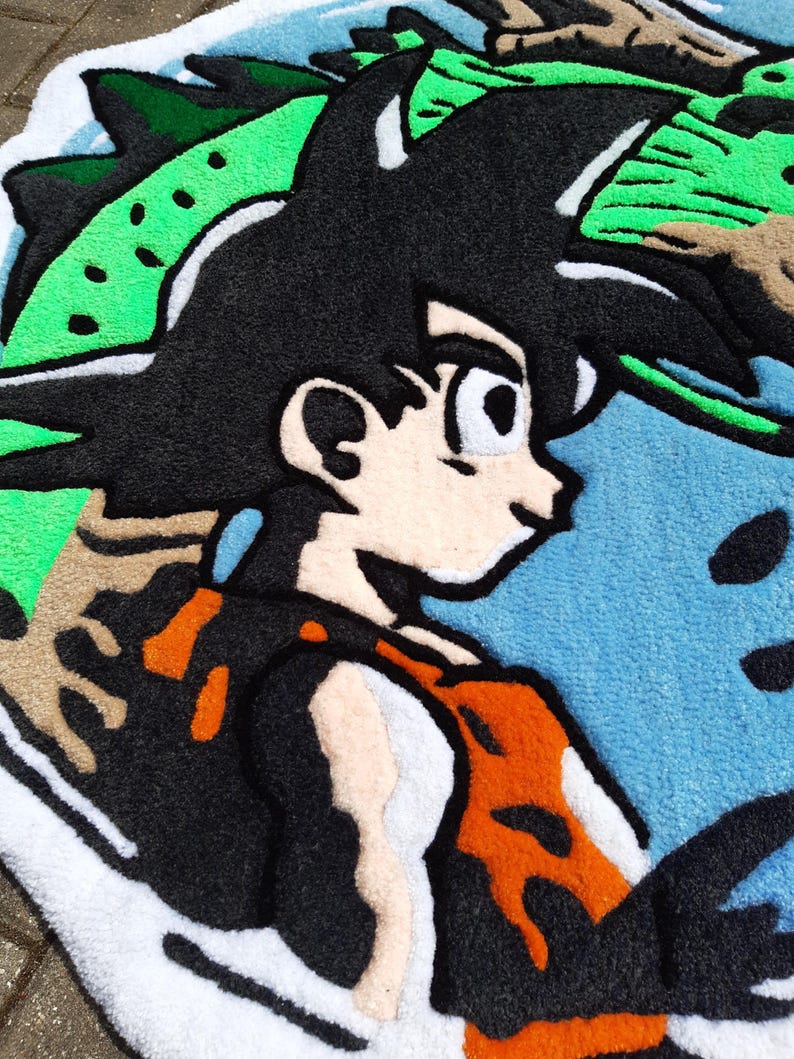 Goku and Shenron — Handmade Dragon Ball Tufted Rug - Etsy