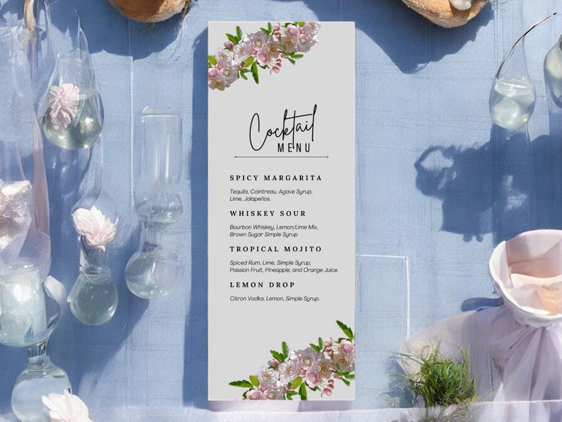 Easy Professional Cocktail/food Menu Template for Any Occasion or Use ...