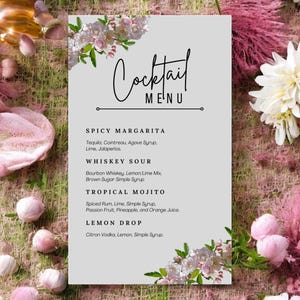 Easy Professional Cocktail/food Menu Template for Any Occasion or Use ...