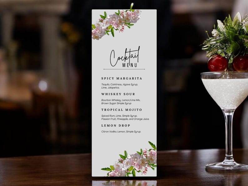 Easy Professional Cocktail/food Menu Template for Any Occasion or Use ...