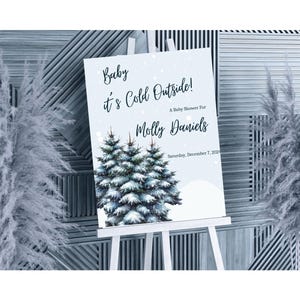 Baby It's Cold Outside Welcome Sign | Baby Shower Welcome Sign | Winter ...
