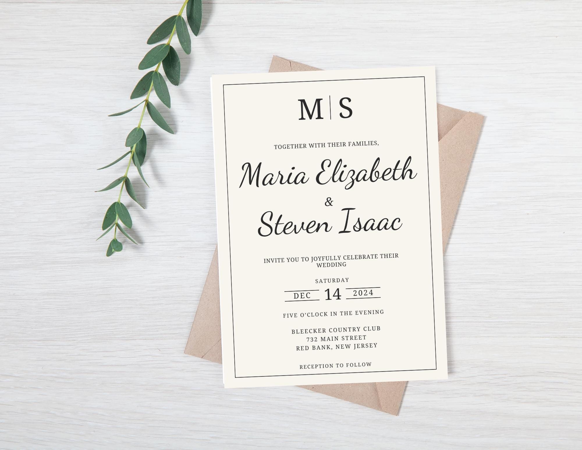 Elegant Wedding Invitation Suite | Digital Download Bundle | Invitation ...