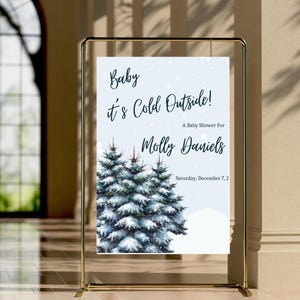 Baby It's Cold Outside Welcome Sign | Baby Shower Welcome Sign | Winter ...