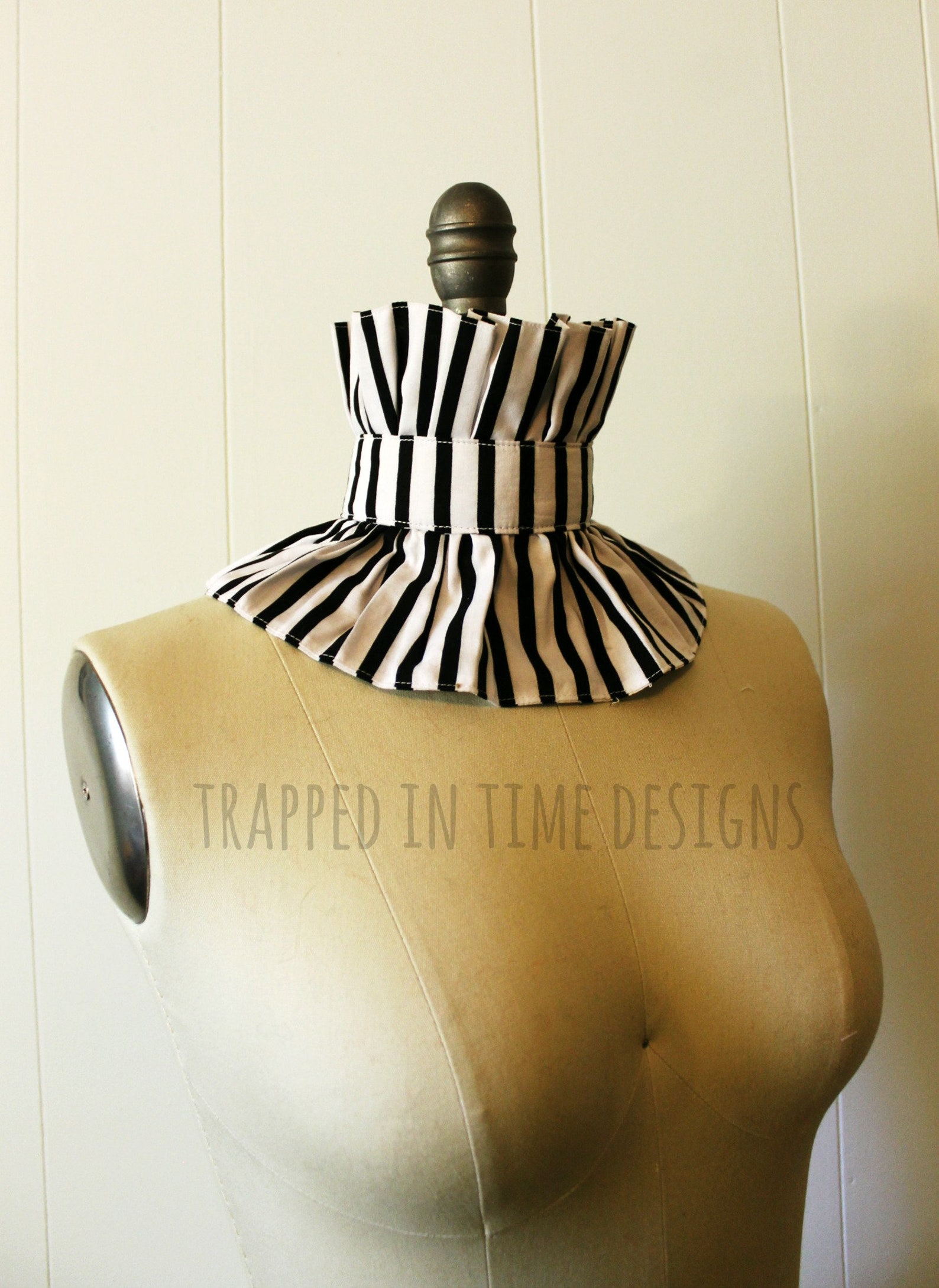 Stripe Ruffle Collar Black or Red Stripe Collar Ruffle - Etsy