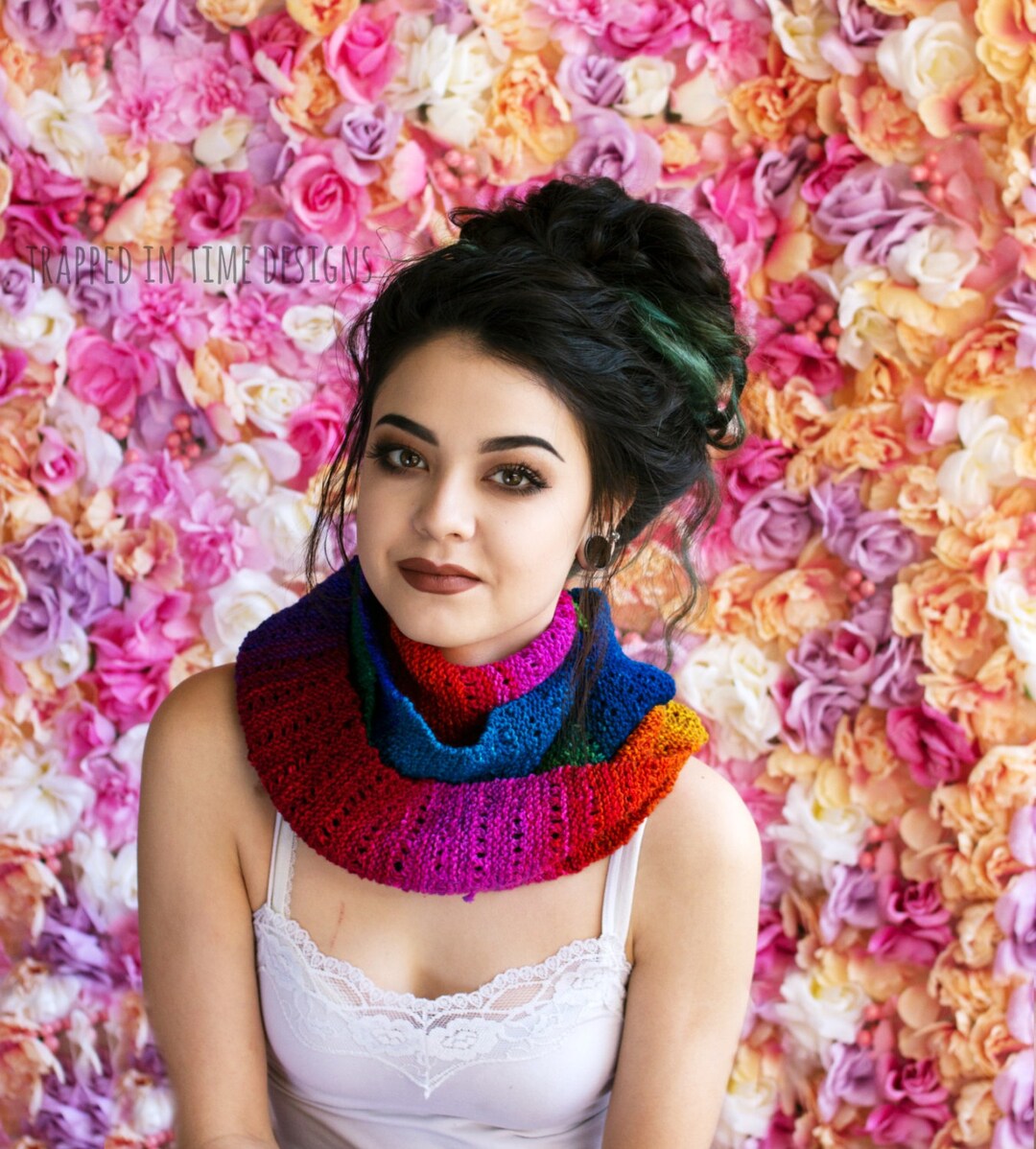 Rainbow Scarf, Hand Knit Scarf, Extra Long Scarf, Beautiful Multicolor ...